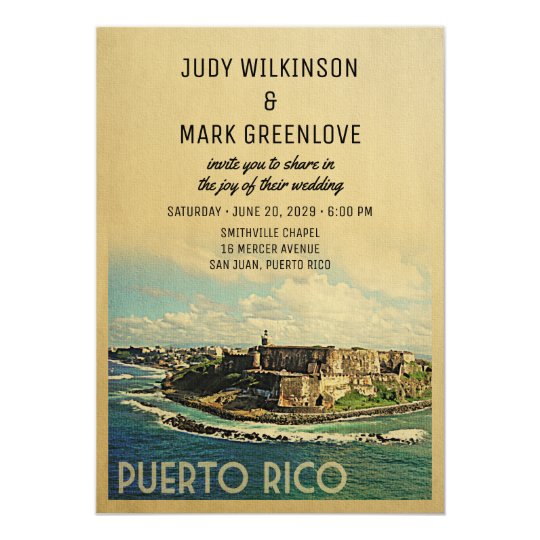 Puerto Rico Wedding Invitation Vintage Mid-Century | Zazzle.com