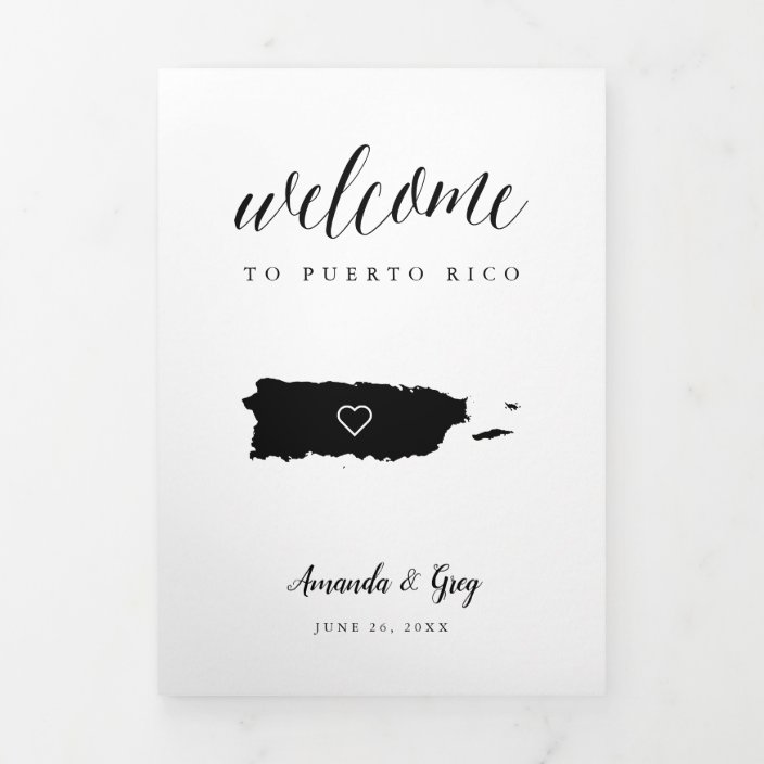 Puerto Rico Wedding Welcome Letter & Itinerary Tri-Fold Program ...