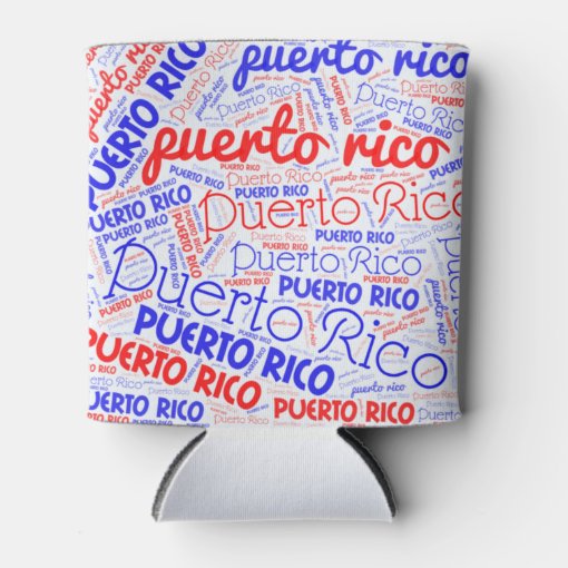 Puerto Rico Word Cloud Can Cooler | Zazzle