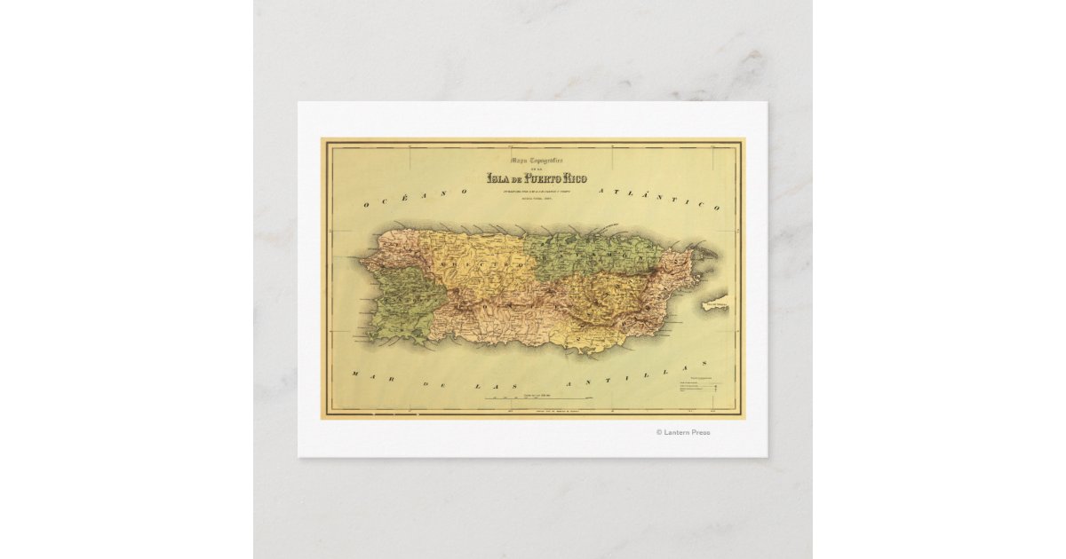 Puerto RicoPanoramic MapPuerto Rico Postcard | Zazzle