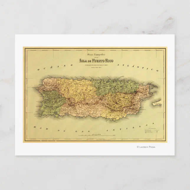 Puerto RicoPanoramic MapPuerto Rico Postcard | Zazzle