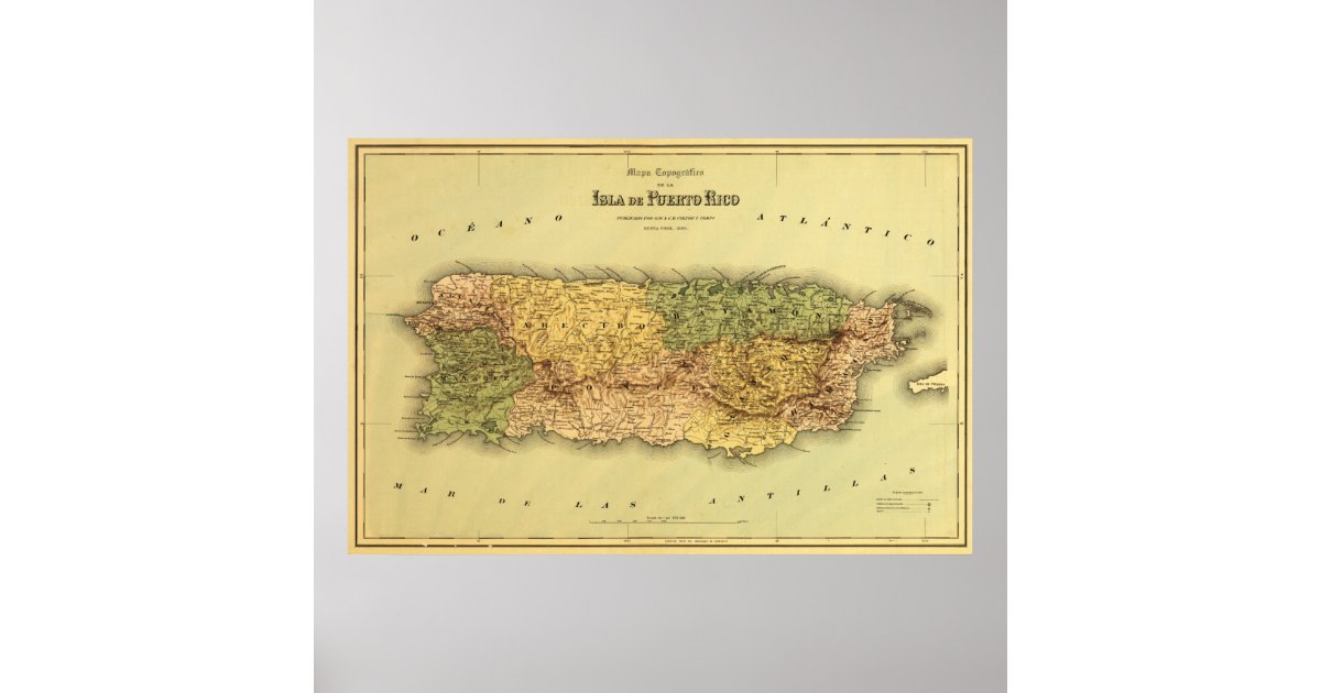 Puerto RicoPanoramic MapPuerto Rico Poster | Zazzle