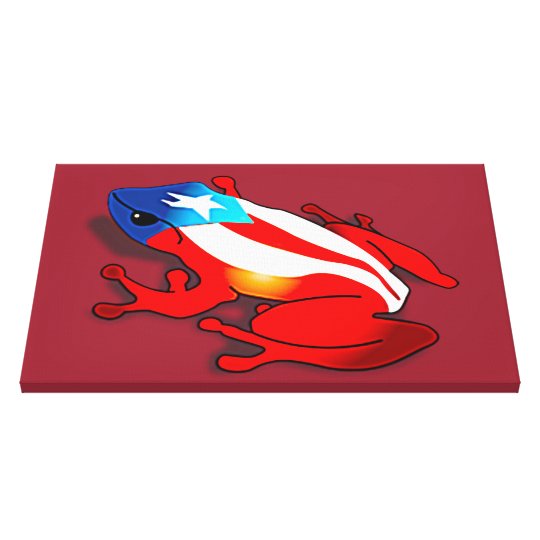 Puertorrican Coqui With Flag Canvas Print | Zazzle.com