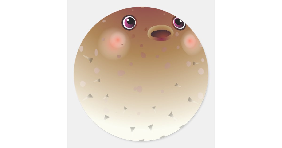 Puffer fish classic round sticker | Zazzle