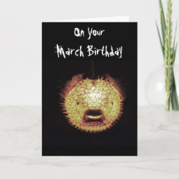 PUFFER FISH SAYS ***HAPPY BIRTHDAY*** LET'S FISH CARD | Zazzle