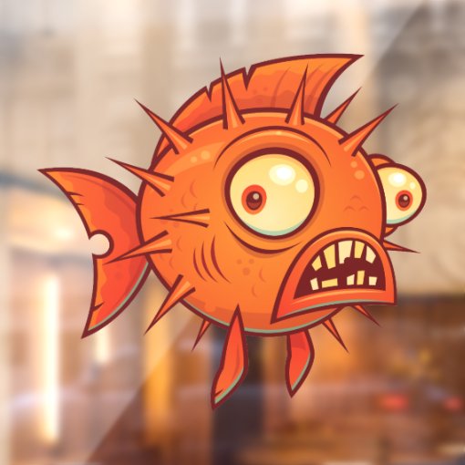 Pufferfish Window Cling | Zazzle