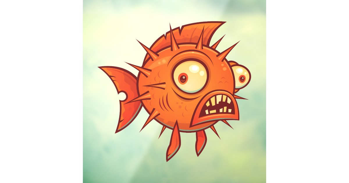 Pufferfish Window Cling | Zazzle