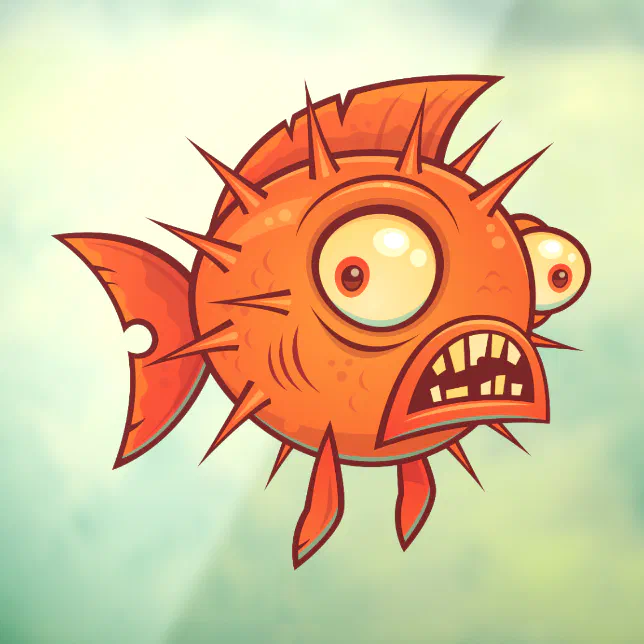 Pufferfish Window Cling | Zazzle