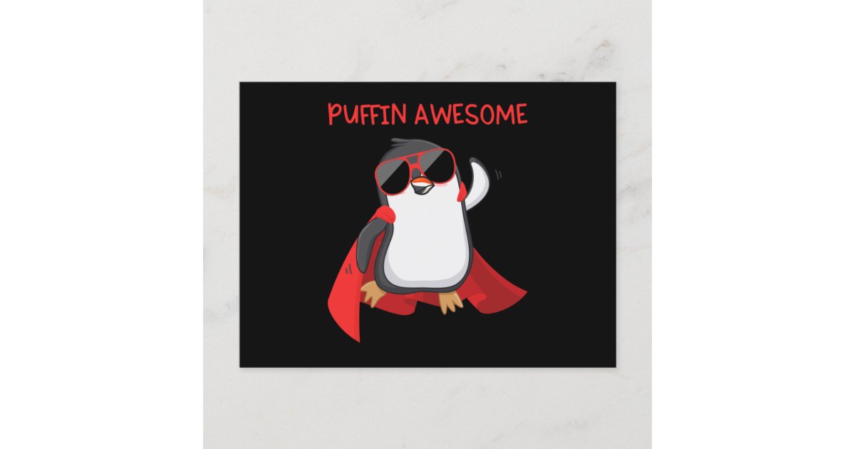 Puffin Awesome Puffin Superhero Gift Postcard | Zazzle