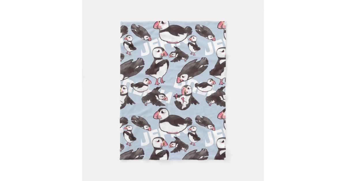 Puffin Fleece Baby Blanket | Zazzle
