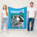 Puffins watching a Cruise Ship Fleece Blanket | Zazzle