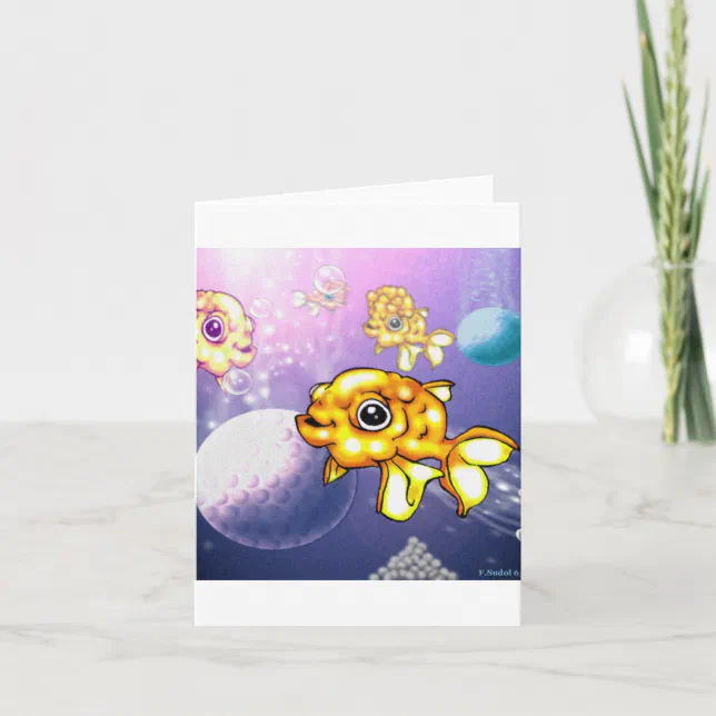 puffygoldfish card | Zazzle