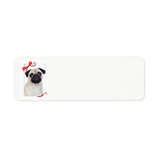 Pug Christmas Return Address Labels | Zazzle.com