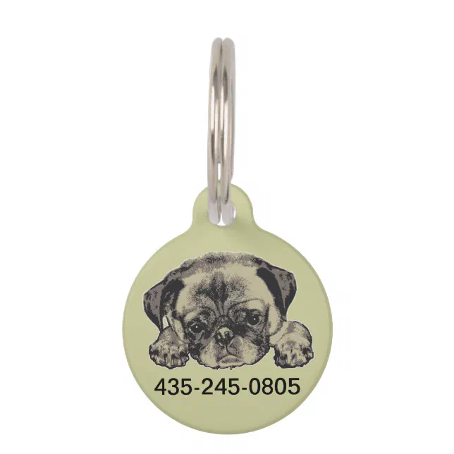Pug cutie pet tag | Zazzle