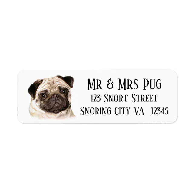 Pug dog address labels! label | Zazzle