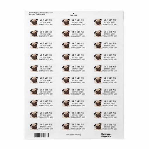 Pug dog address labels! label | Zazzle