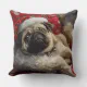 Pug Dog Christmas Festive Throw Pillow | Zazzle