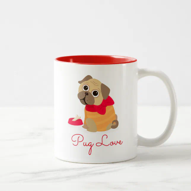 Pug dog Cute pug animal lover Two-Tone Coffee Mug | Zazzle