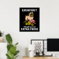 Pug Dog Exercise I Thought You Said Extra Fries Poster | Zazzle