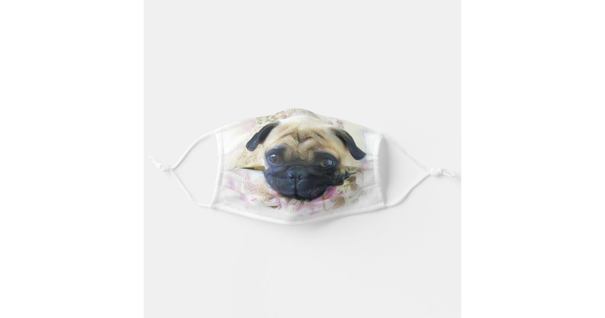 Pug dog face mask cover | Zazzle