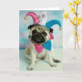 Pug Dog Jester Clown Card | Zazzle