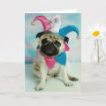 Pug Dog Jester Clown Card | Zazzle