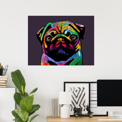 Pug Dog Poster | Zazzle