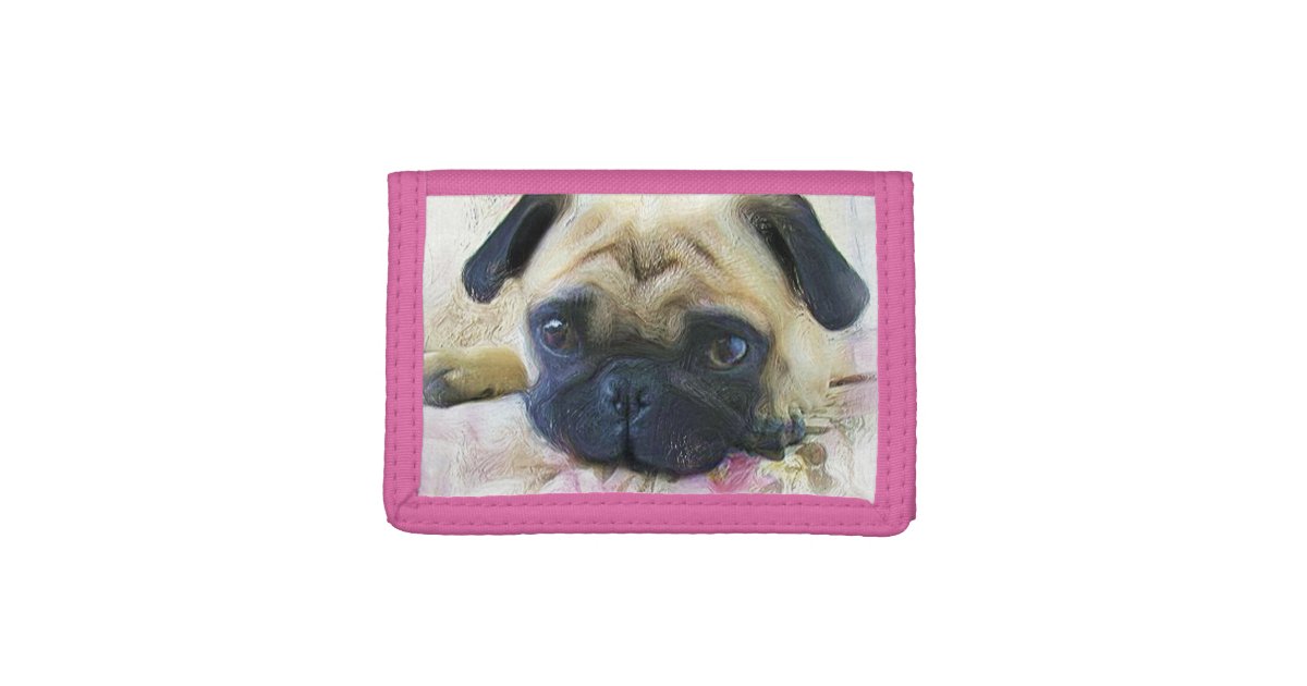 Pug Dog Trifold Wallet | Zazzle