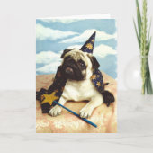 Pug Dog Wizard Magician Card | Zazzle