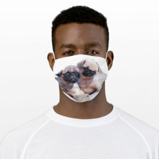 Pug dogs face mask cover | Zazzle