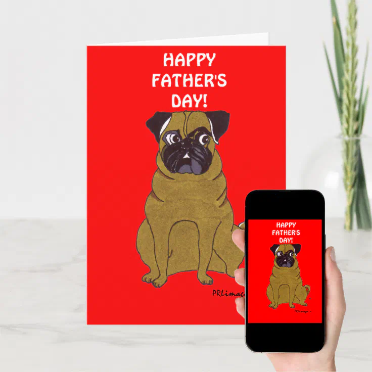 Pug Father's Day Greeting Card | Zazzle