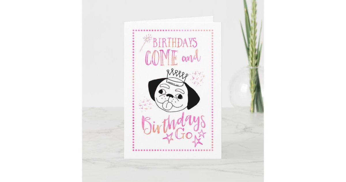 Pug Funny Birthday Poem Card | Zazzle