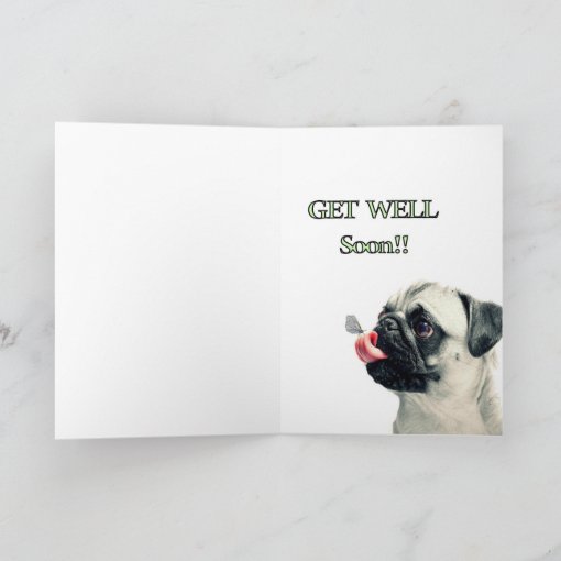 Pug Get Well Card | Zazzle