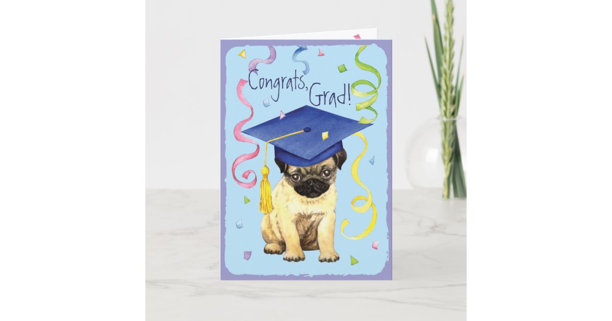 Pug Graduate Card | Zazzle