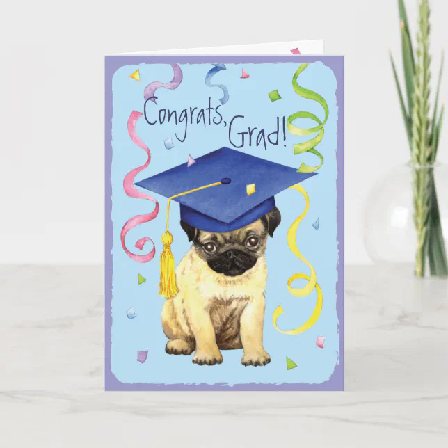 Pug Graduate Card | Zazzle