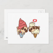 pug_ice_cream.png postcard | Zazzle