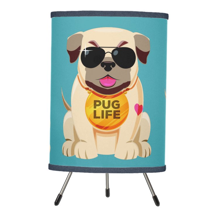 Pug Life custom color lamps & shades | Zazzle