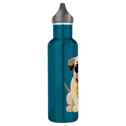 Pug Life custom name water bottles | Zazzle