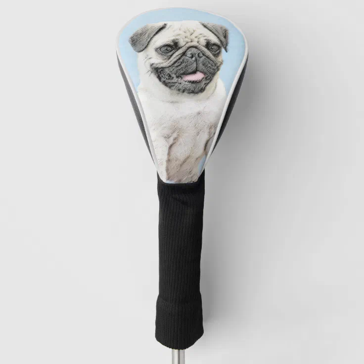 Pug Painting - Cute Original Dog Art Golf Head Cover | Zazzle
