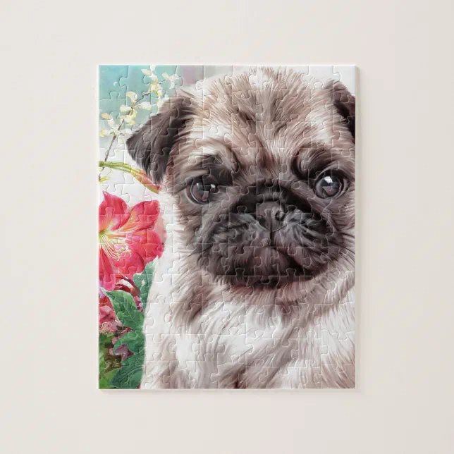 Pug Painting Jigsaw Puzzle | Zazzle