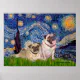 Pug Pair (fawn) - Starry Night Poster | Zazzle