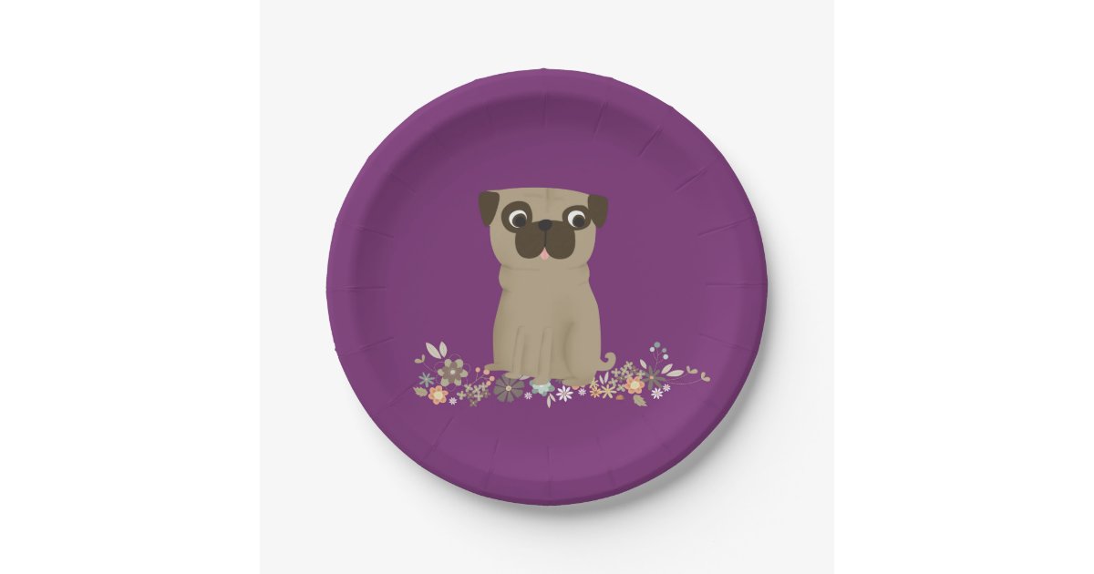 pug paper plates | Zazzle