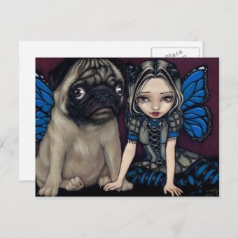 "Pug Pixie" Postcard | Zazzle