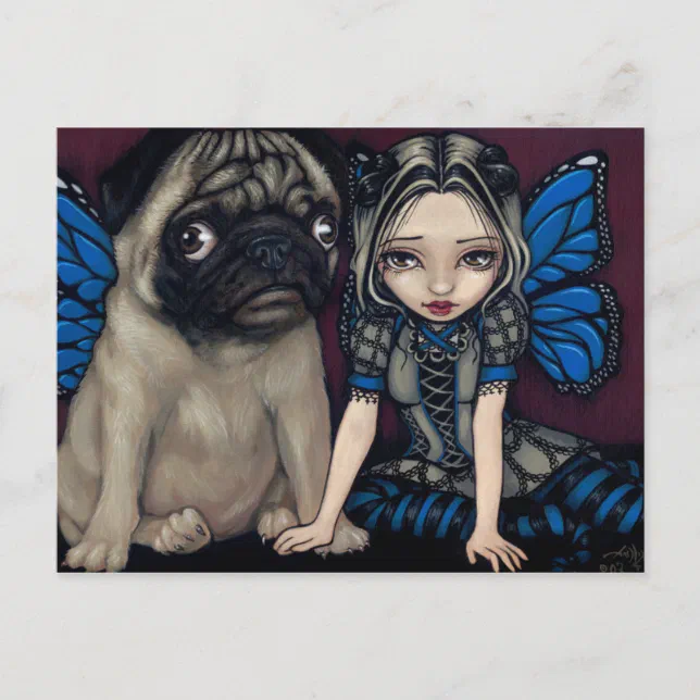 "Pug Pixie" Postcard | Zazzle
