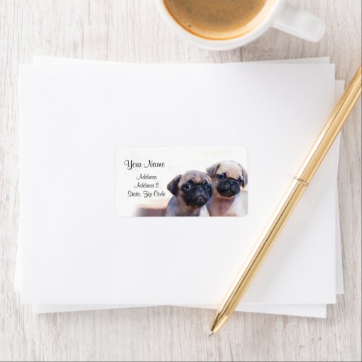 Pug Puppies Address Labels | Zazzle