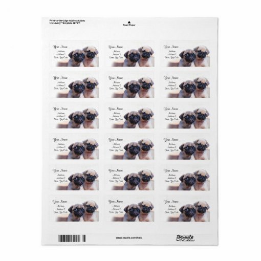 Pug Puppies Address Labels | Zazzle