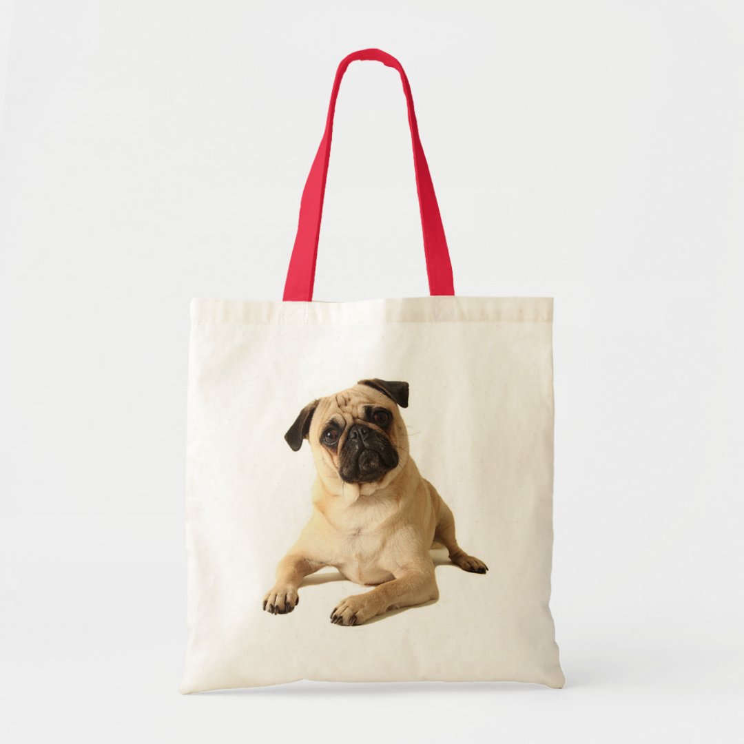 Pug Puppy Dog Canvas Tote Bag | Zazzle