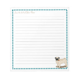 Pug Roses Personalized lined Notepad | Zazzle
