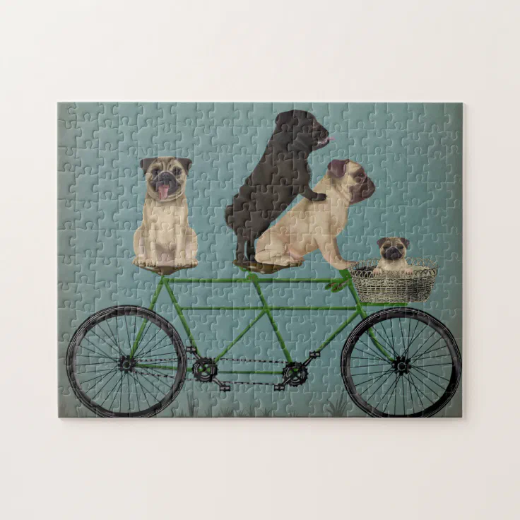 Pug Tandem Jigsaw Puzzle | Zazzle