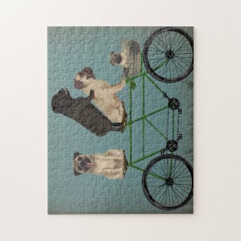 Pug Tandem Jigsaw Puzzle | Zazzle